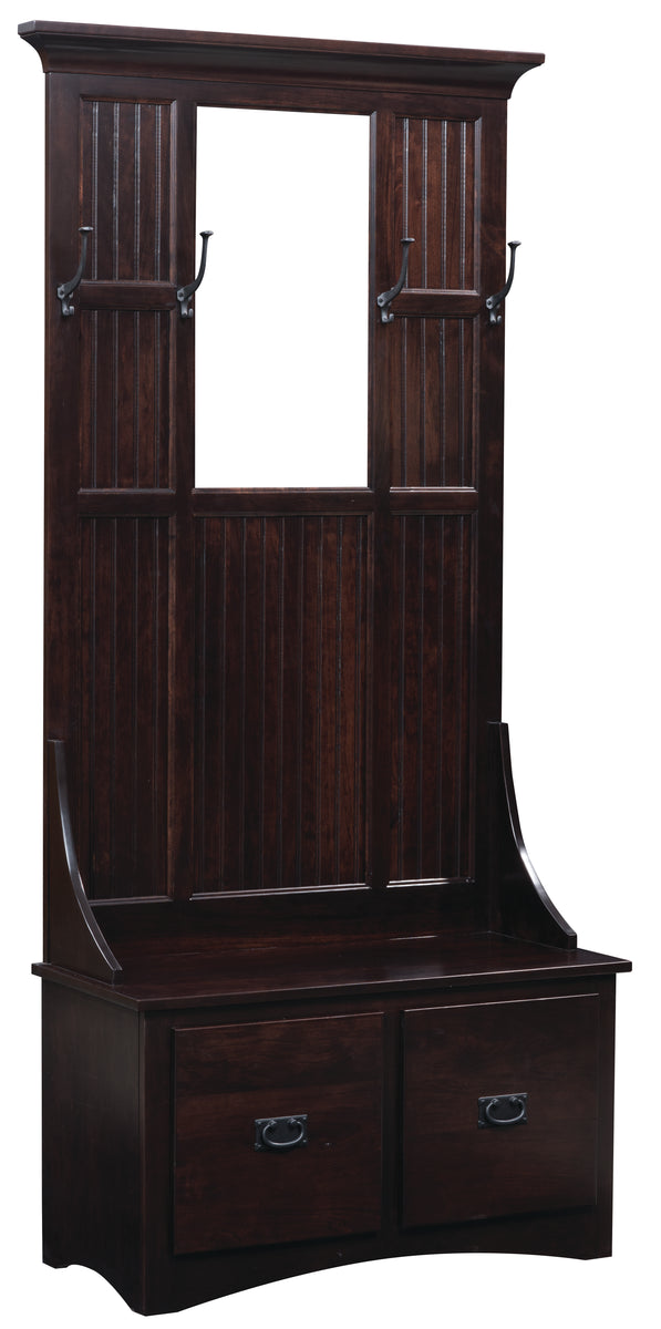Amish Mission Hall Tree With Drawers Solid Wood Online
